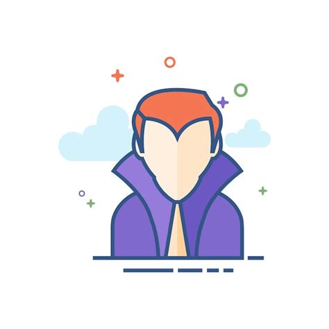 Premium Vector Dracula Icon Flat Color Style Vector Illustration