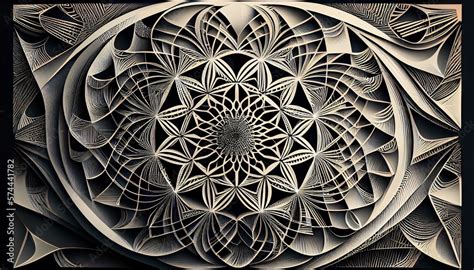 A Detailed Illustration Of A Complex Geometric Pattern With Intricate