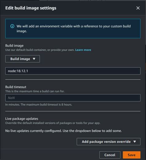 Nodejs Issue With Amplify Custom Build Image Stack Overflow