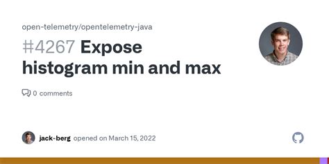 Expose Histogram Min And Max · Issue 4267 · Open Telemetryopentelemetry Java · Github