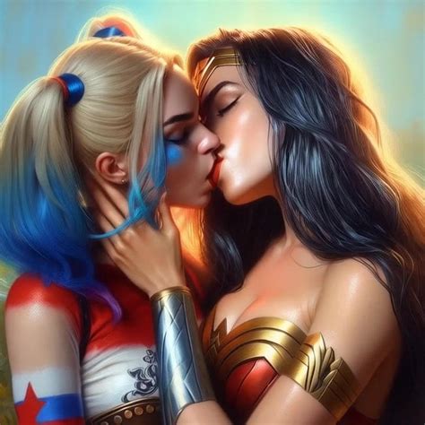 Harley Quinn French Kissing Wonder Woman 1 Ai By Ryonacomicsofficial