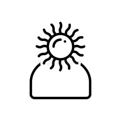 Black Line Icon For Optimistic Personality And Hopeful Stock Vector