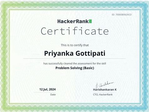 Priya Gottipati On Linkedin Hackerrank C