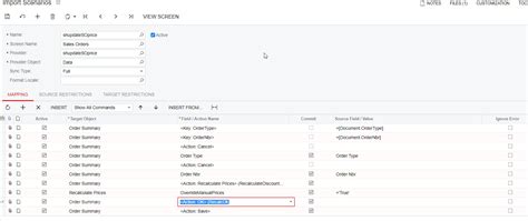 Using An Import Scenario To Run Recalculate Prices From The Actions