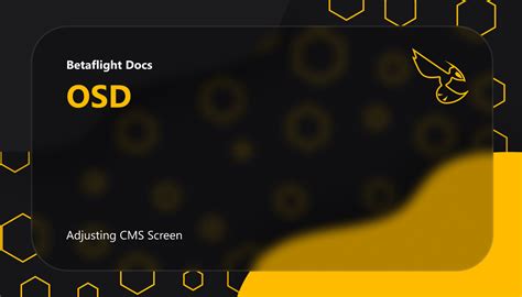 Osd And Cms Adjusting Screen Betaflight