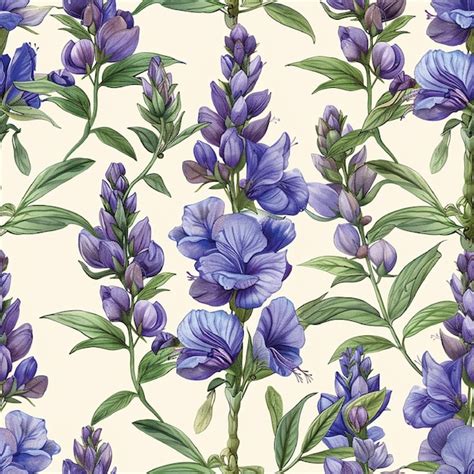 Premium Vector Aconitum Seamless Pattern With EPS File