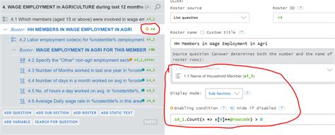Enable Question Or Section Based On Response To Earlier Rostered Multi