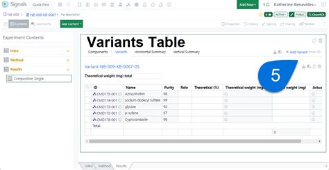 Signals Notebook Fill In A Variations Table Of An Experiment In