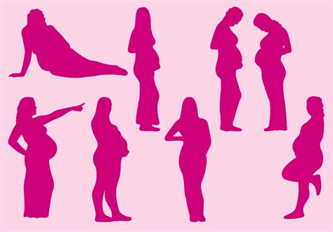 Pregnant Women Silhouettes 118327 Vector Art At Vecteezy