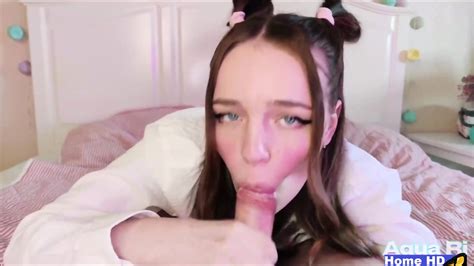 At 7 46 Cum On Tongue Aqua Ri Russian Blue Eyes Blowjob Finish Handjob Cumshot Home Made