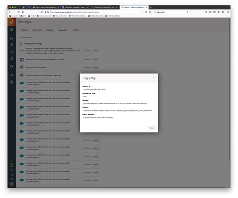Integration Troubleshooting Logs UserVoice