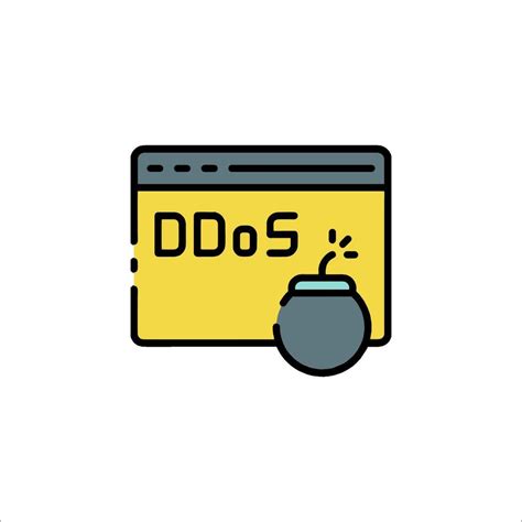 A Computer With The Word Ddos On It 59526200 Vector Art At Vecteezy