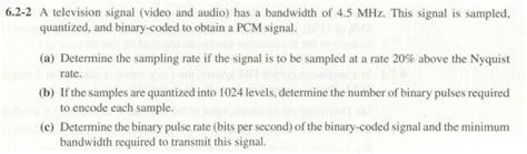 Solved 6 2 2 A Television Signal Video And Audio Has A