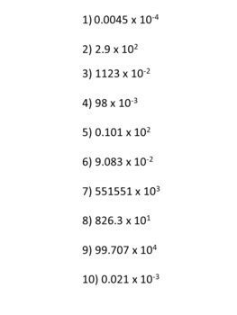 Scientific Notation To Normal Number Google Form Quiz Questions