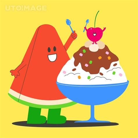 과일 이모티콘 캐릭터 다양한 동작과 감정표현 시리즈 벡터 일러스트 Sill576 유토이미지 일러스트 과일 계절 여름