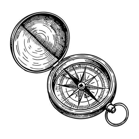 Vintage Compass Illustration Nautical Navigation Tool Classic Design Adventure Concept Ai