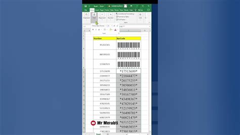 كيفية كتابة بار كود في برنامج اكسل Make Barcode In Excel Youtube