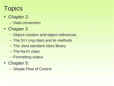 Ppt Topics Chapter 2 Data Conversion Chapter 3 Object Creation And Object References The