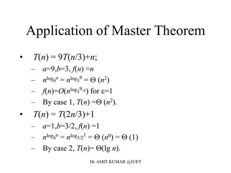 recurrence and master theorem pdf
