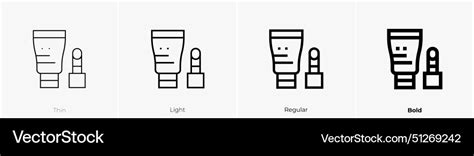 Cosmetics Icon Thin Light Regular And Bold Style Vector Image