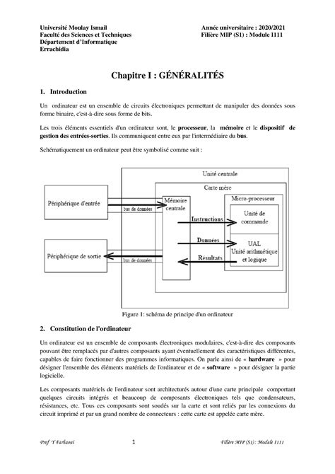 Chapitre 1 Université Moulay Ismail Année Universitaire 2020