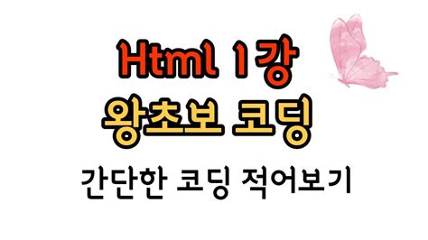 왕초보코딩 Html 강 대박 쉽게 코딩 적어보기 YouTube
