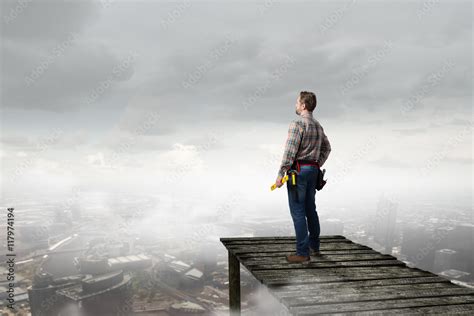 Adult Engineer Man Mixed Media Stock Photo Adobe Stock