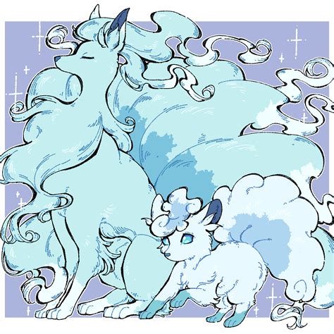 Alolan Vulpix And Alolan Ninetales Pokemon Drawn By Ohayou Milk Danbooru