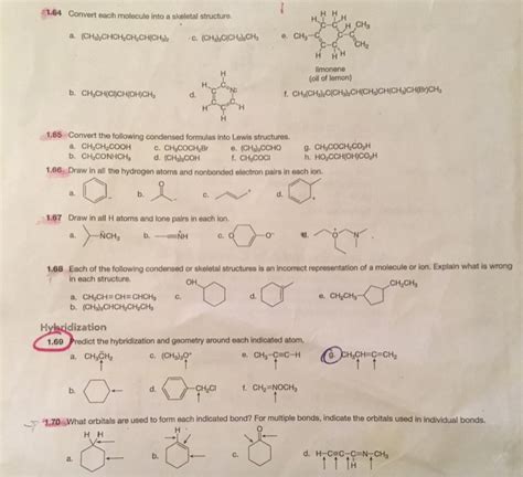Solved 1.64 Convert each molecule into a skeletal structure. | Chegg.com