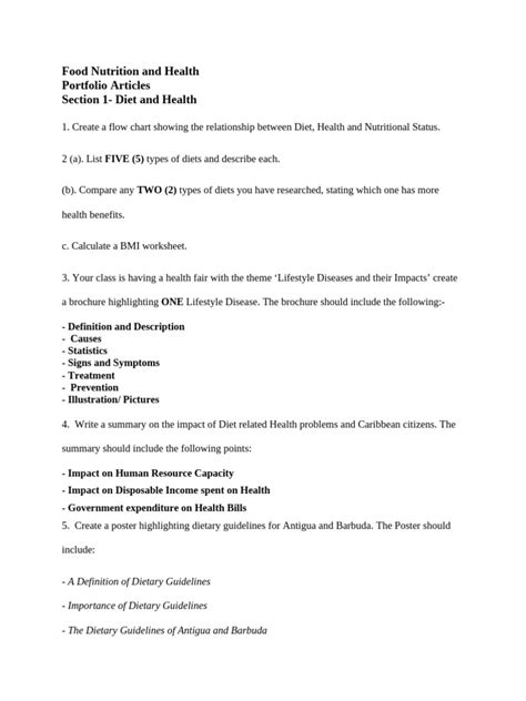 Fnh Portfolio Document Pieces Pdf Meal Diet Nutrition