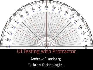 Angular UI Testing With Protractor PPTX Web Development Internet