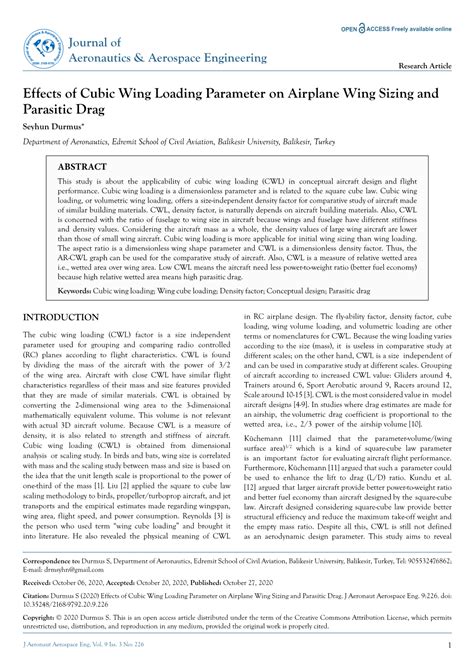 Effects Of Cubic Wing Loading Parameter On Airplane Wing Sizing Docslib