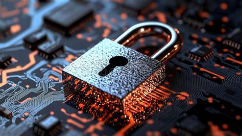 Cyber Protection Visual Of A Secure Padlock Digital Fingerprint Trail Data Protection With A