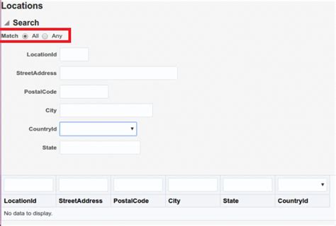 Oracle How To Hide Match All And Any Radio Option In Afquery Panel In Adf Stack Overflow
