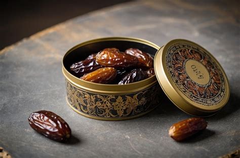 Premium Photo Dates In A Decorative Tin