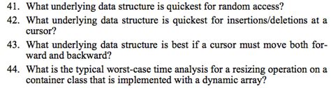 Solved What Underlying Data Structure Is Quickest For Random