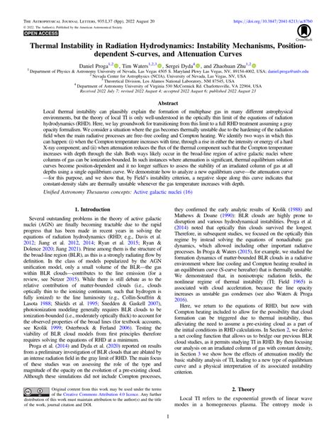 PDF Thermal Instability In Radiation Hydrodynamics Instability Mechanisms Position Dependent