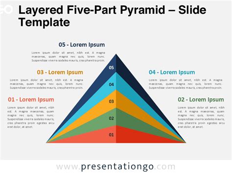 Levels Flat Pyramid Diagram Template For Powerpoint Origami Pyramid