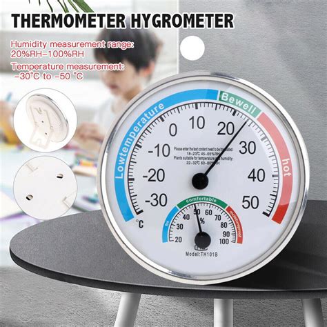 Mini Round Pointer 30 50 ° Temperature Meter Thermometer Hygrometer