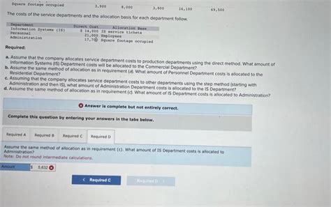 Solved Problem 11 62 Static Allocate Service Department