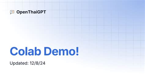 Colab Demo OpenThaiGPT