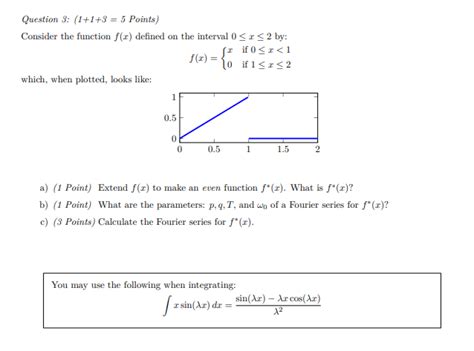 solved question 3 1 1 3 5 points consider the function
