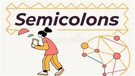 Semicolons Punctuation Vector Grammar And Writing Illustration For Education Themes Vector