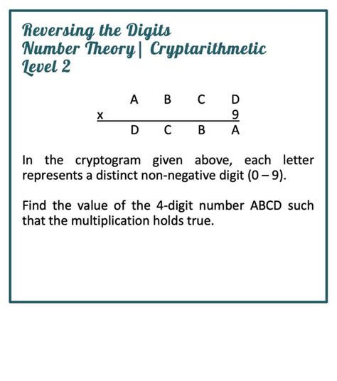 Multiplying To Reverse The Digits A Cryptarithmetic Question Rpuzzles