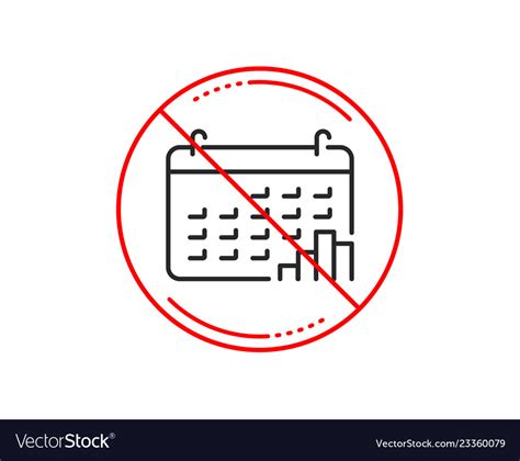 Calendar Graph Line Icon Column Chart Sign Vector Image