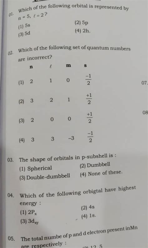 The Shape Of Orbitals In P Subshell Is Filo