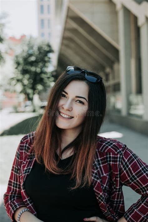 Cute European Woman Looking At Camera Stock Photo Image Of Clever Female 123989204