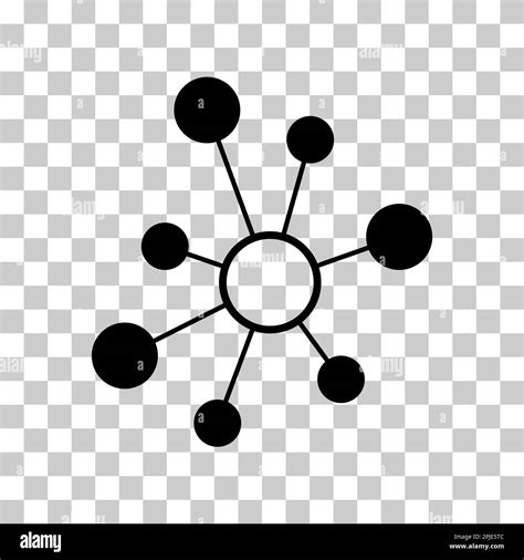 Hub Flat Network Icon Connect Structure Vector Symbol Isolated Background Technology System