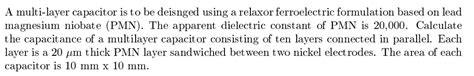 solved a multi layer capacitor is to be deisnged using a