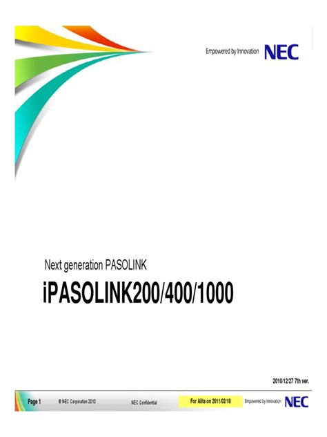 Nec Ipasolink Pdf Cable Television Lte Telecommunication